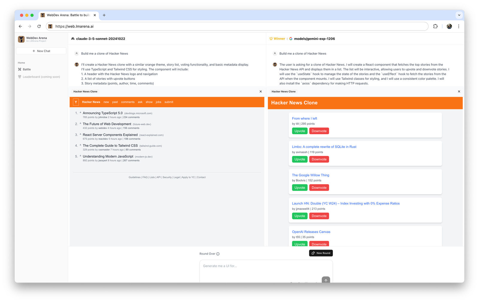 WebDev Arena: A Live LLM Leaderboard for Web App Development
