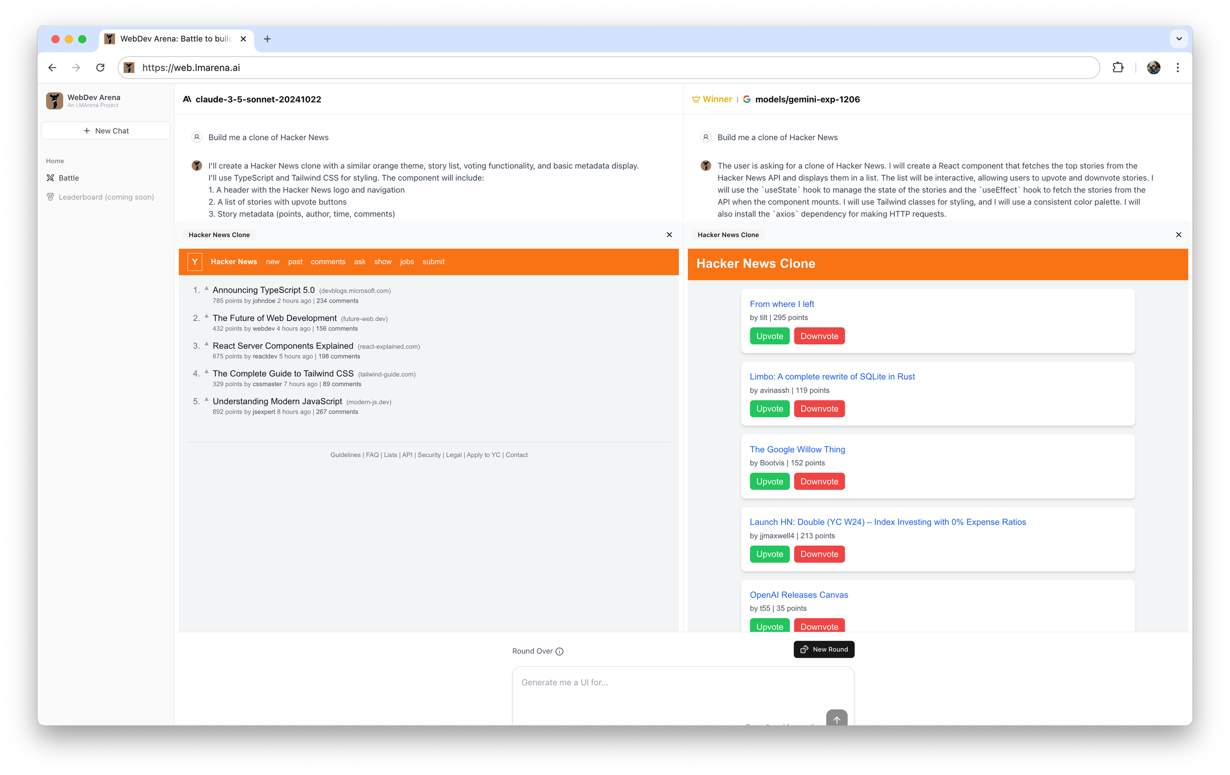 WebDev Arena: A Live LLM Leaderboard for Web App Development